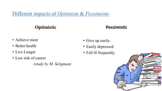 Optimism and Learned Optimism- Martin Seligman | PPTX