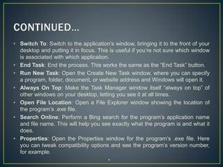 task manager presentation in Operating System | PPTX