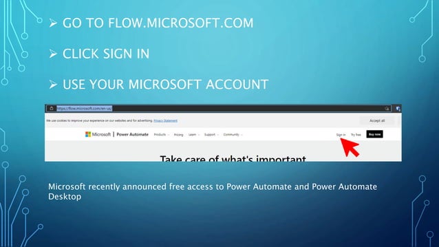 Power Automate Overview | PPTX | Desktops | Computing
