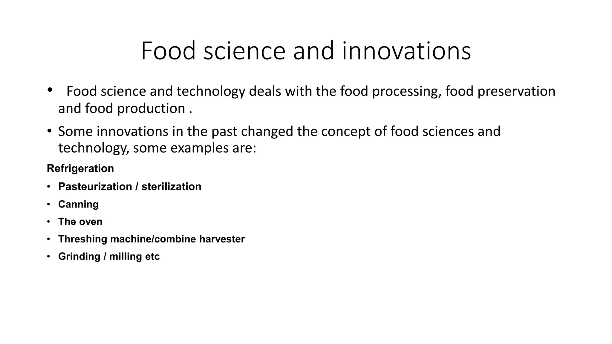 innovations in food science and technology | PPTX