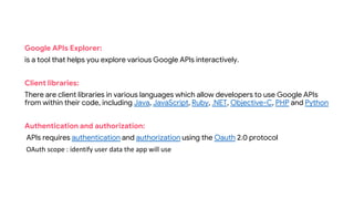 Kick-Start To building Solutions with Google API | PPT