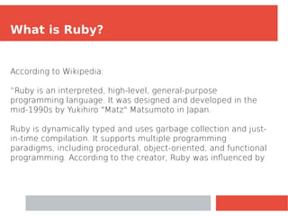 Building Modern Applications in Ruby: Fast, Efficient, Versatile, and Cost-Effective | PPT