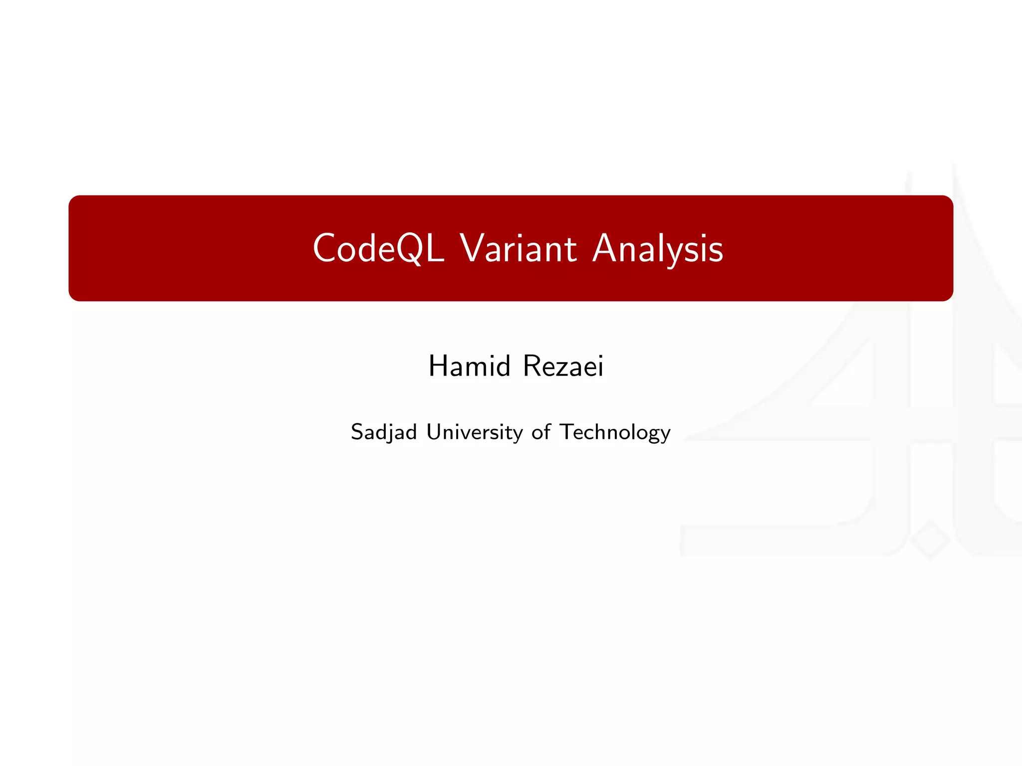 Codeql Variant Analysis Ppt