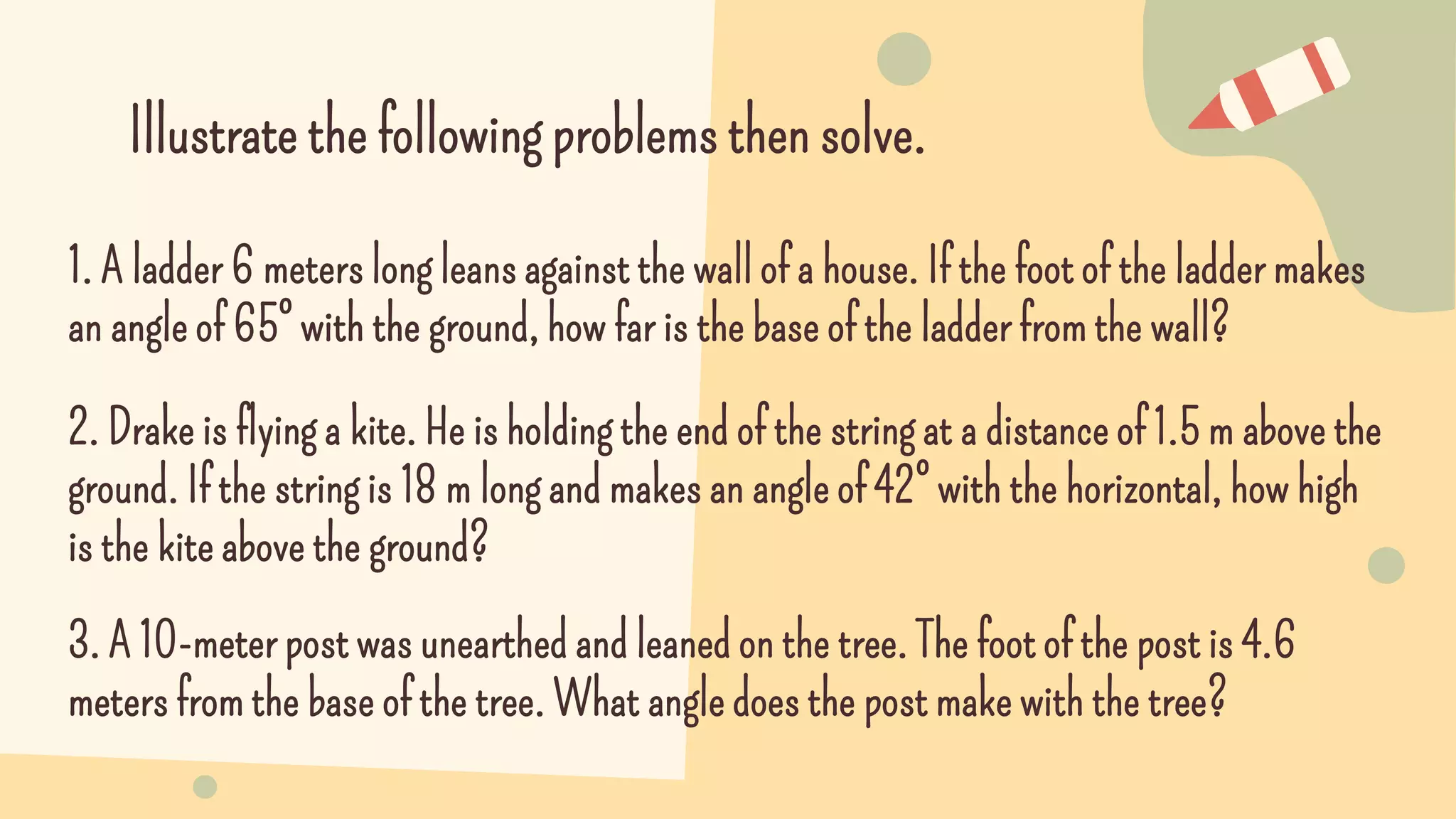 Word Problems Involving Right Triangles | PPTX