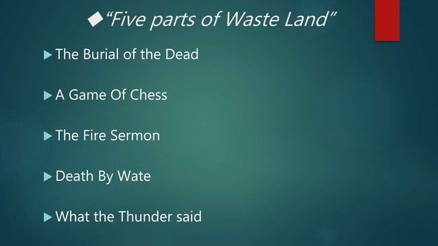 "Waste Land" poem by T.S Eliot | PPT