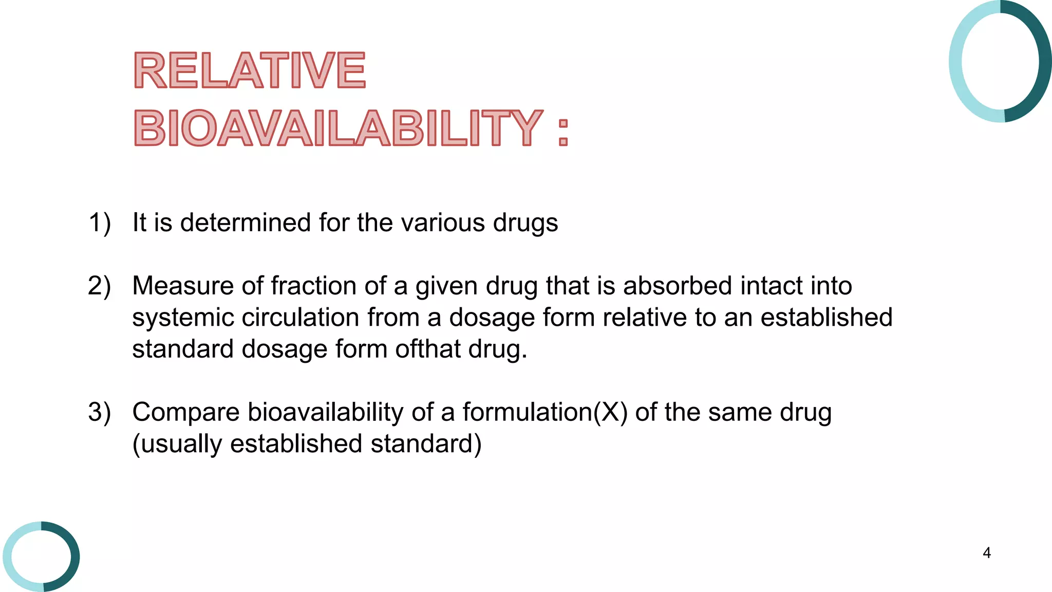 Absolute bioavailability & relative bioavailability | PPTX