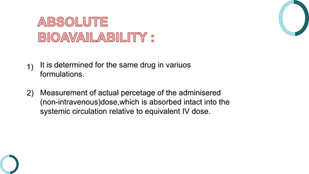 Absolute bioavailability & relative bioavailability | PPTX ...