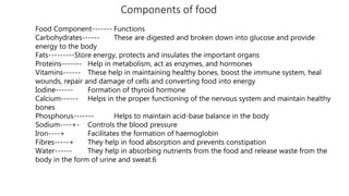 Components of food. | PPT
