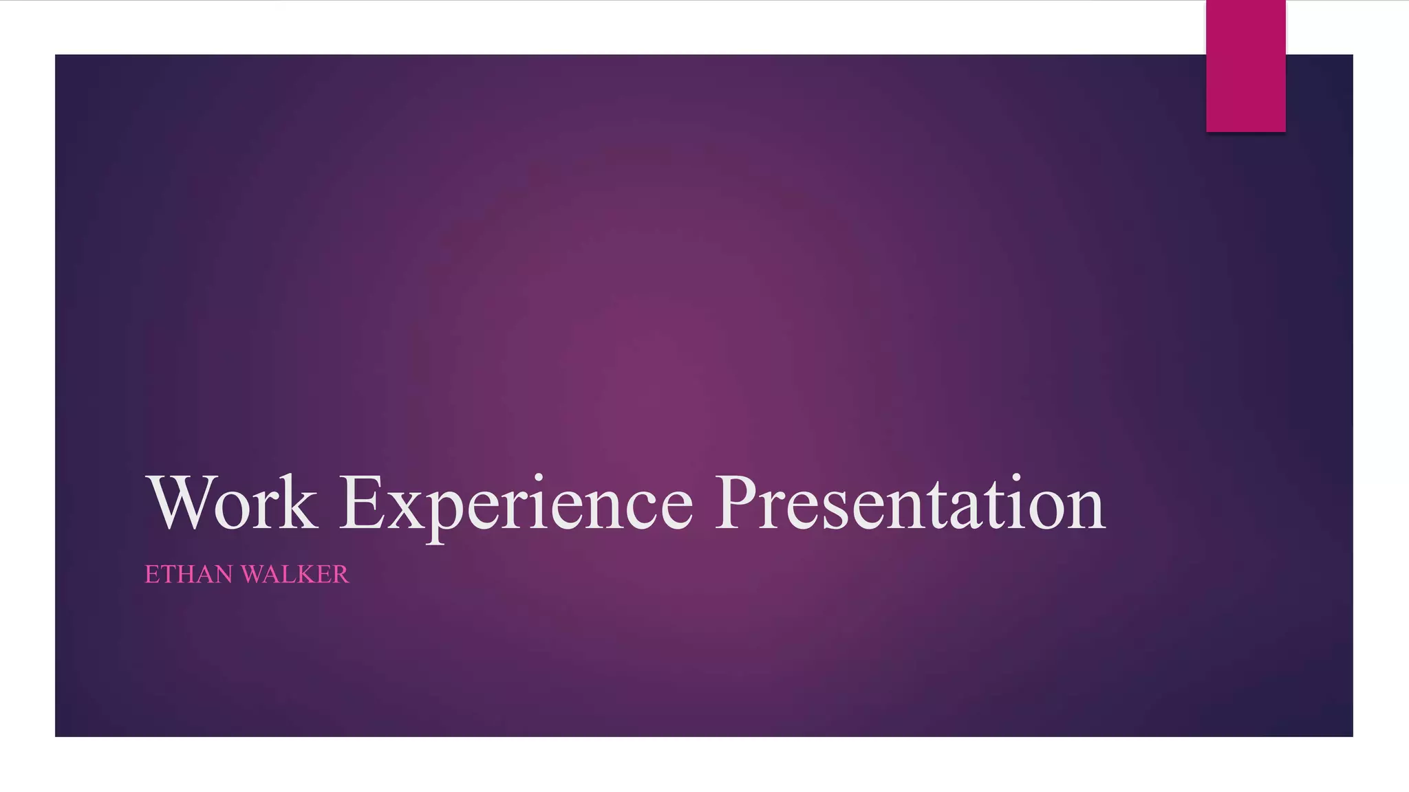 Work Experience Presentation | PPTX