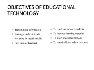 Educational technology concept objectives and scope ppt | PPTX | Education