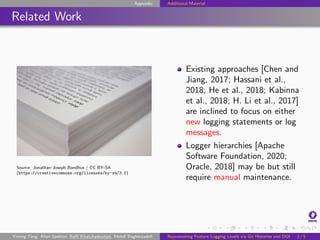 A Tool for Rejuvenating Feature Logging Levels via Git Histories and ...