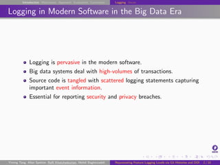 A Tool for Rejuvenating Feature Logging Levels via Git Histories and ...