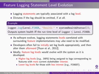 A Tool for Rejuvenating Feature Logging Levels via Git Histories and ...
