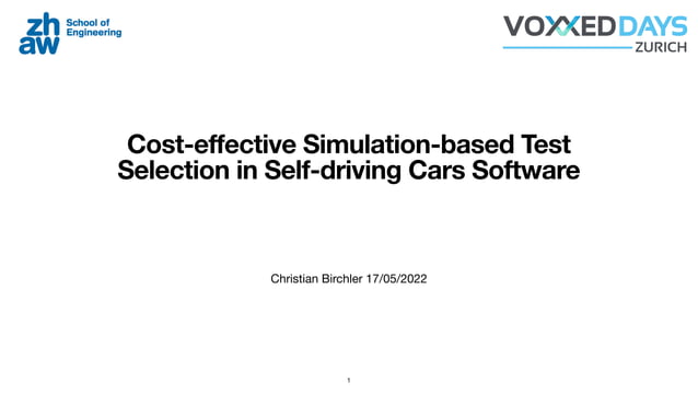 Cost Effective Simulation Based Test Selection In Self Driving Cars Software