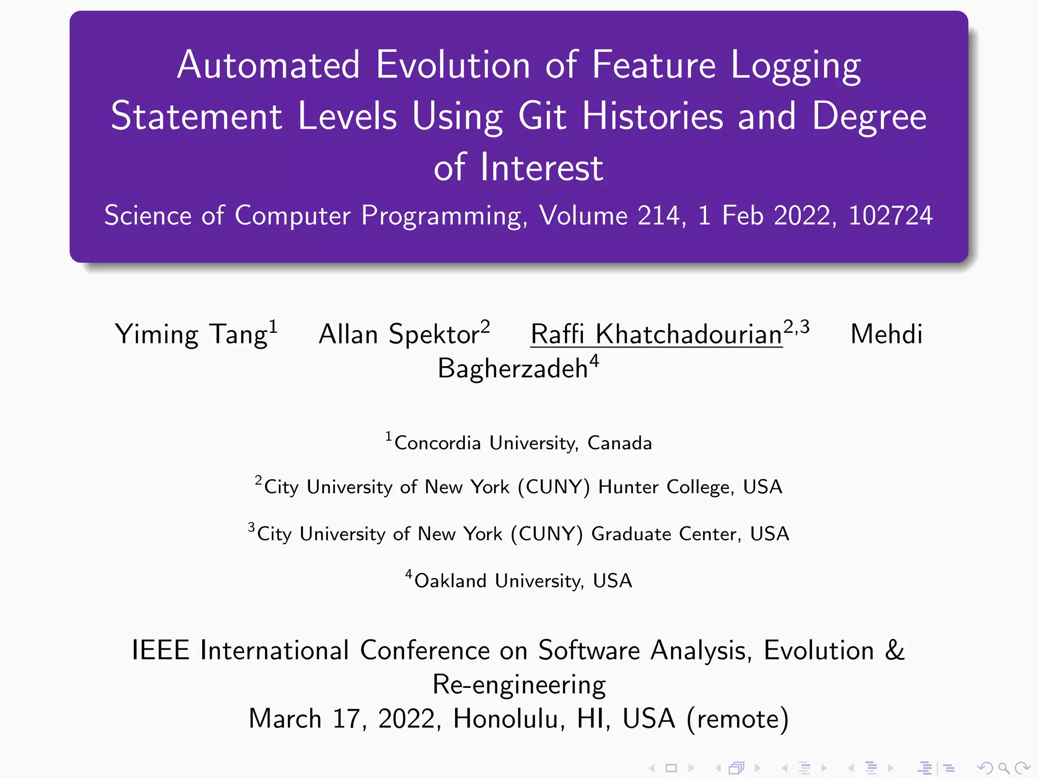 Automated Evolution Of Feature Logging Statement Levels Using Git