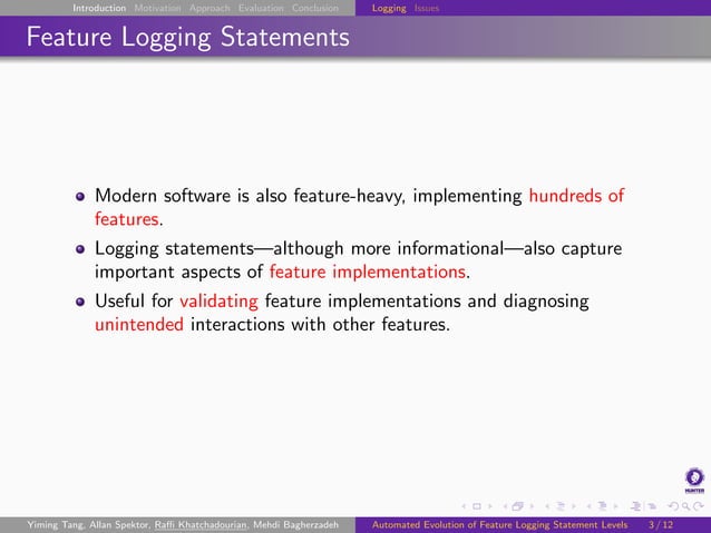 Automated Evolution of Feature Logging Statement Levels Using Git Histories and Degree of ...