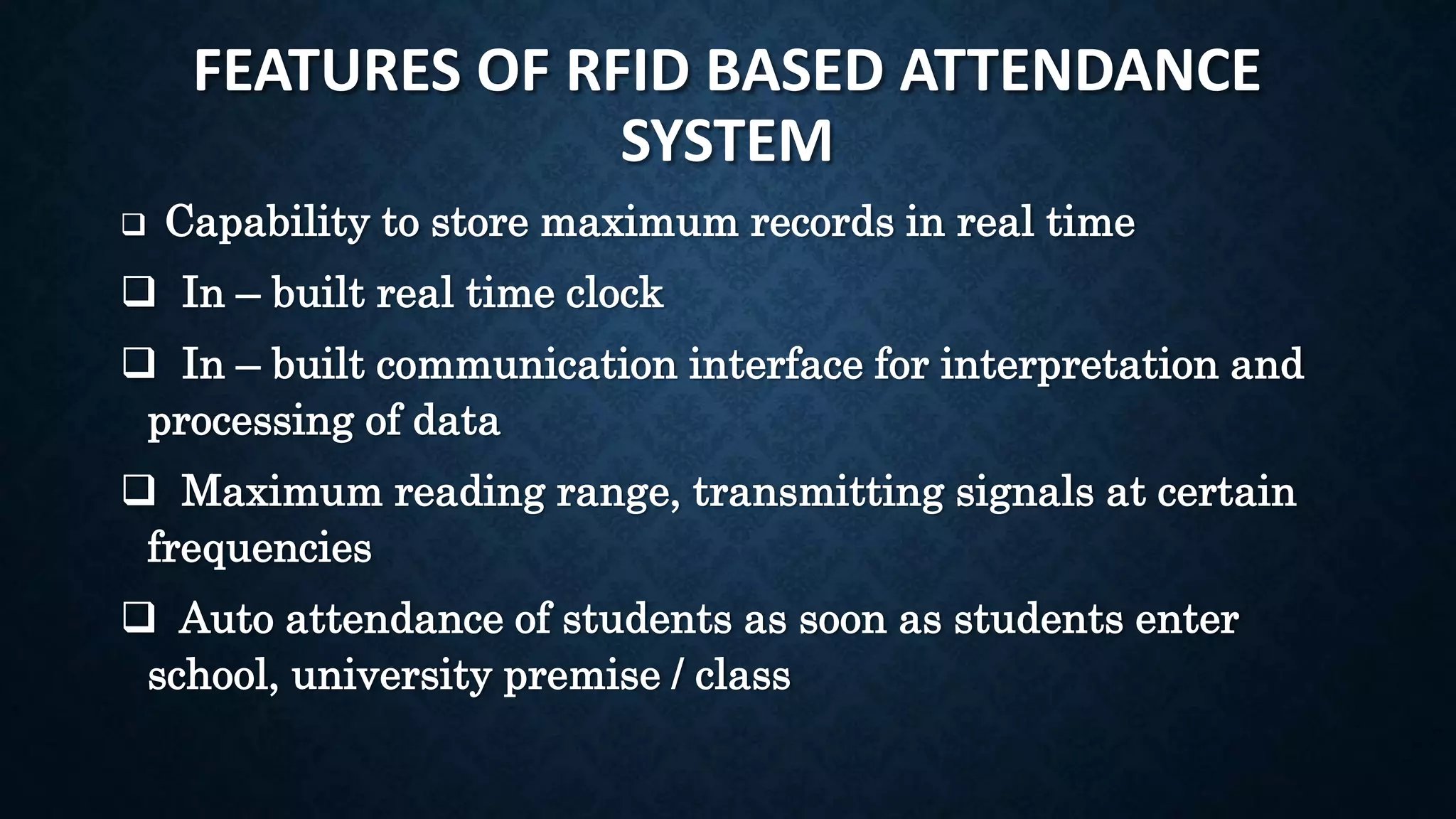 Attendance system development using RFID | PPT