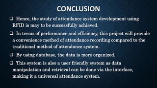 Attendance system development using RFID | PPT