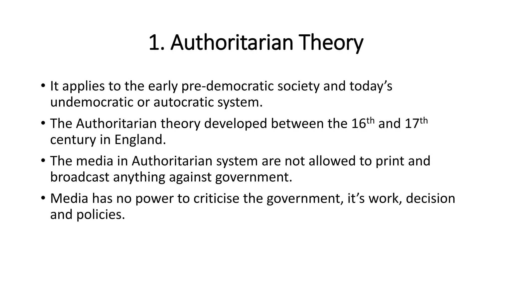 normative theories of press of mass communication | PPTX