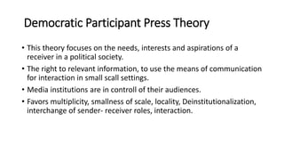 normative theories of press of mass communication | PPTX