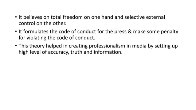 normative theories of press of mass communication | PPTX