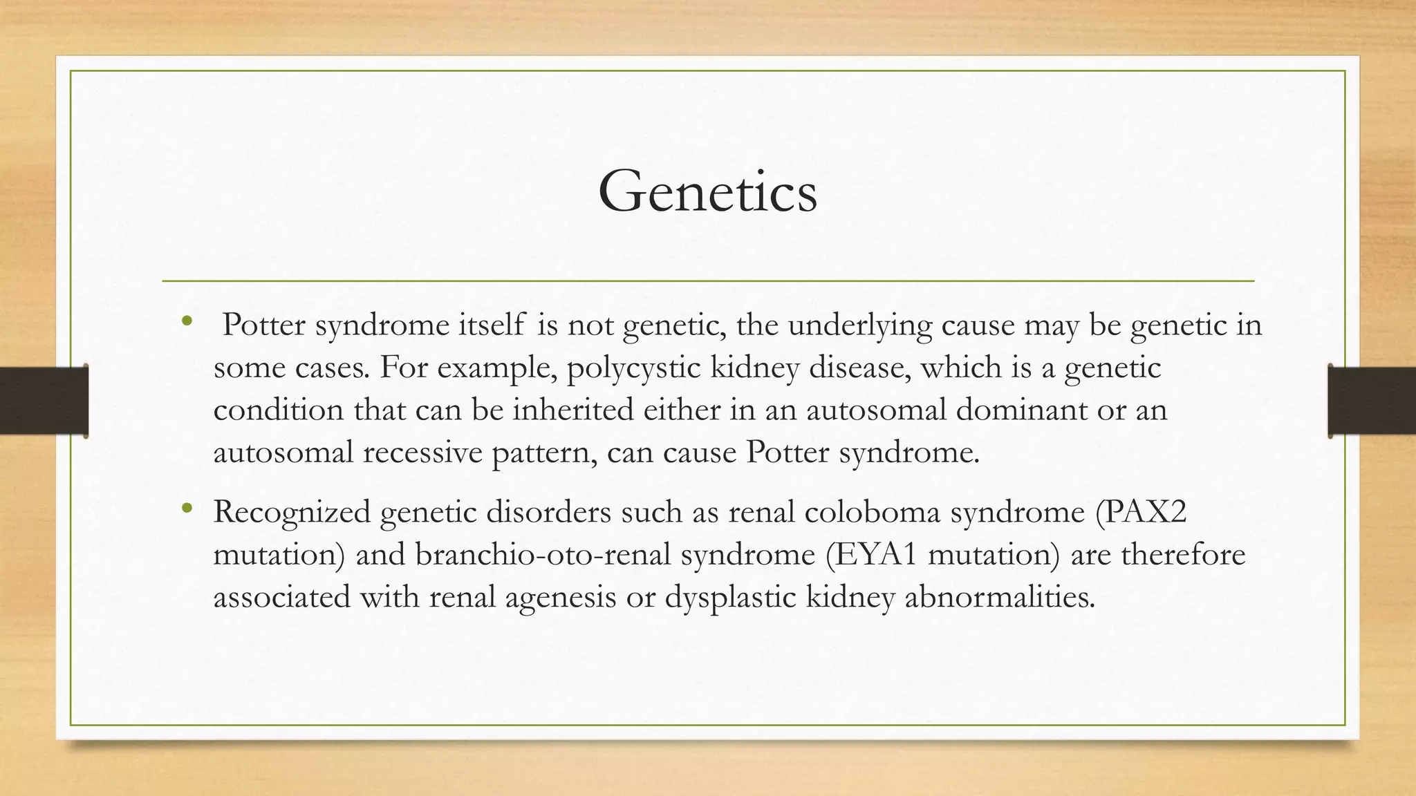 Potter syndrome | PPTX