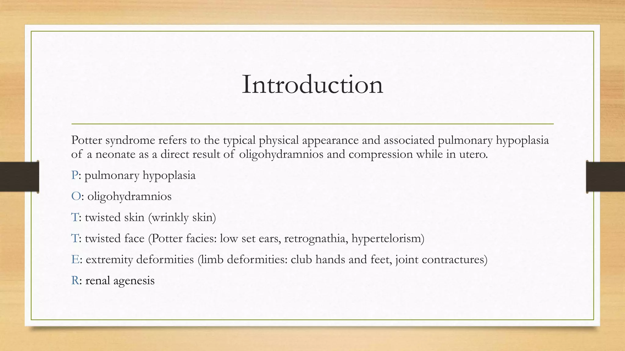 Potter syndrome | PPTX