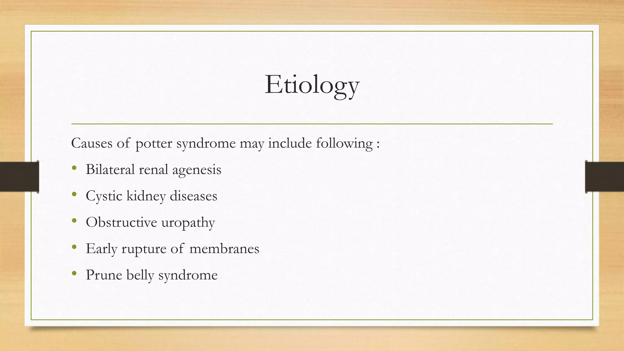 Potter syndrome | PPTX