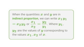 Direct and inverse proportion | PPTX