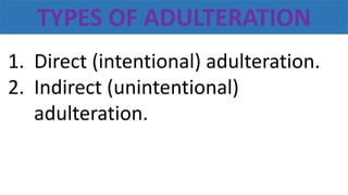 Adulteration of crude drugs/medicines (PHARMACOGNOSY) | PPTX