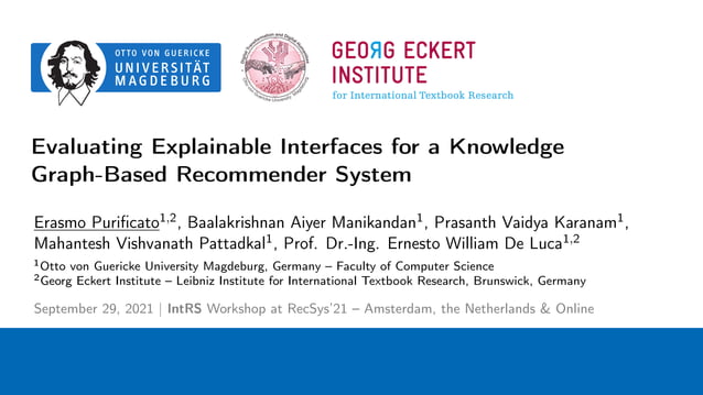 Evaluating Explainable Interfaces for a Knowledge Graph-Based Recommender System | PDF