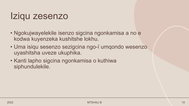 SIYINI ISENZO | PPTX