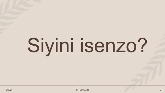 SIYINI ISENZO | PPTX