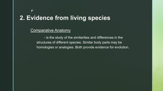 Evidence of evolution | PPT