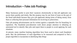 Predicting Fake Job Posts | PPTX