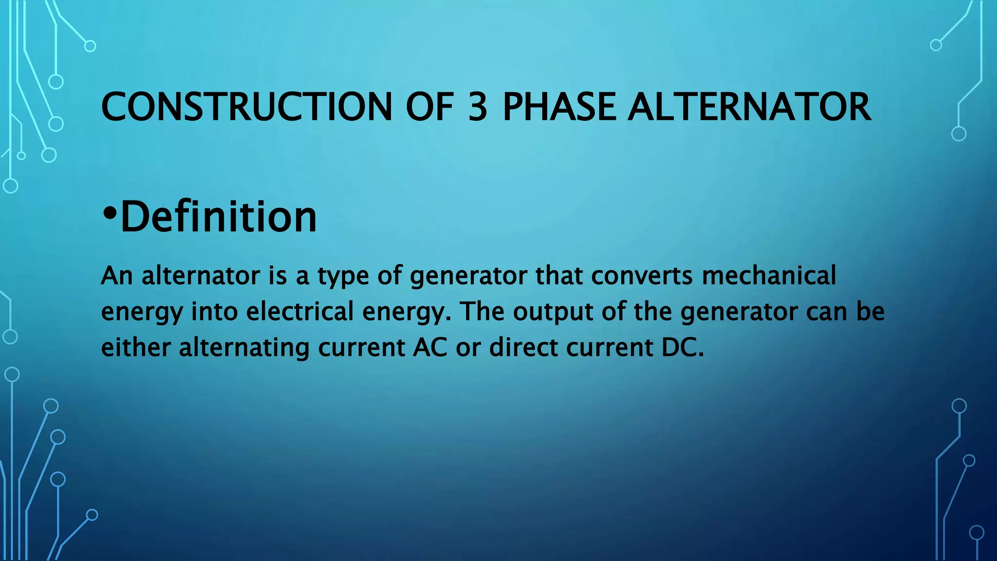 Synchronous motor & Alternators application | PPTX