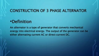 Synchronous motor & Alternators application | PPTX