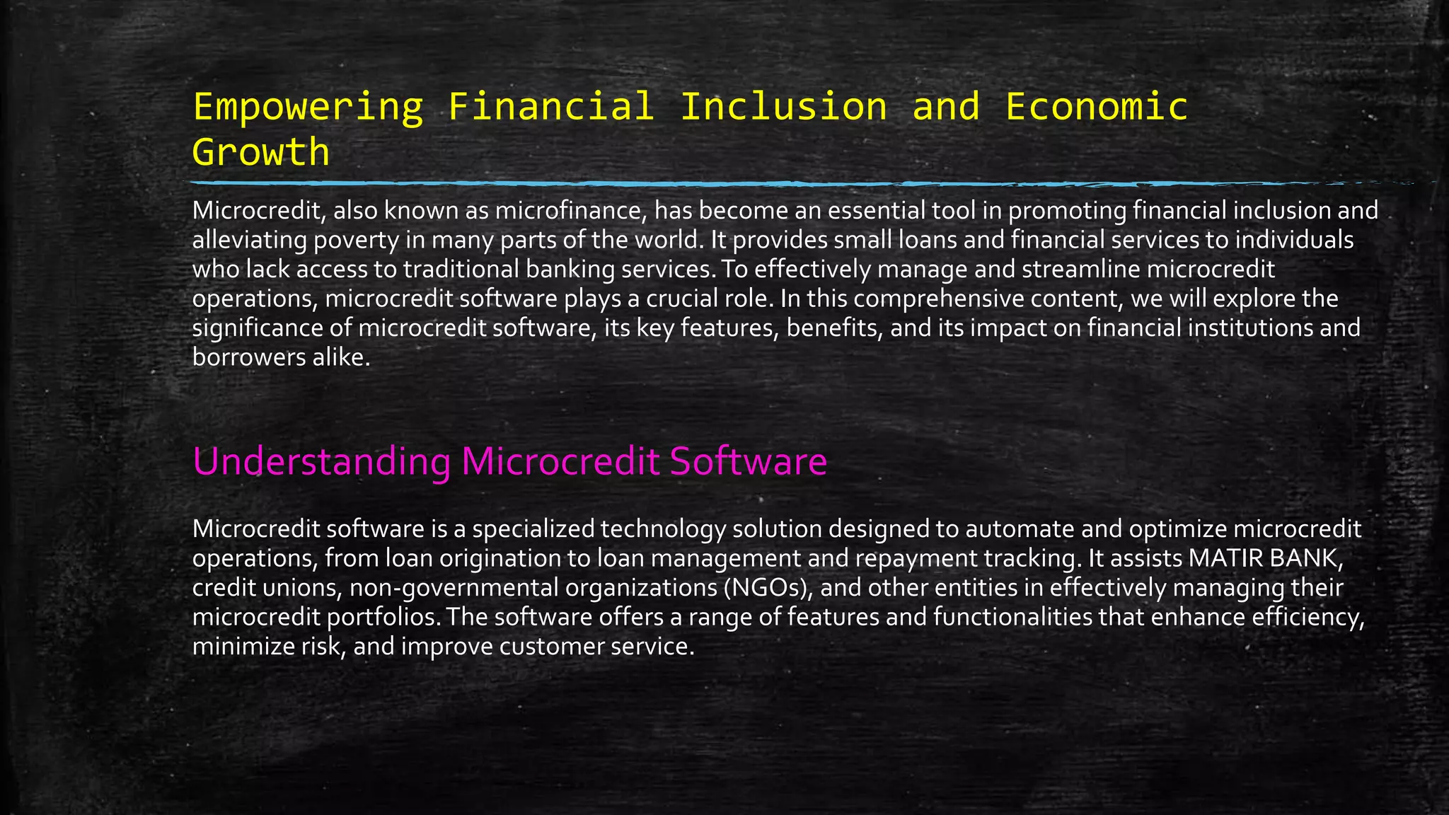 Micro credit Software | PPTX