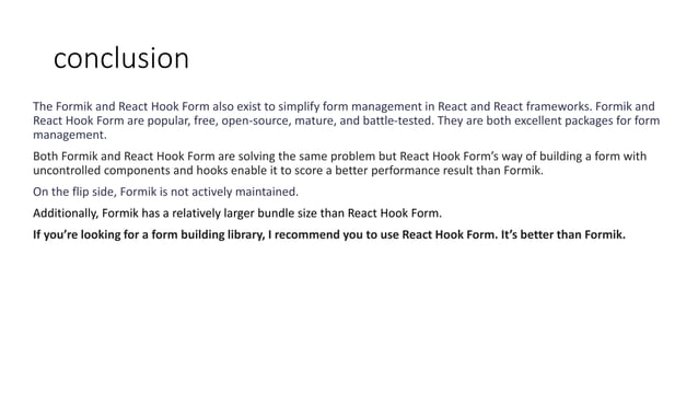 Formik Vs React Hook Form Ppt