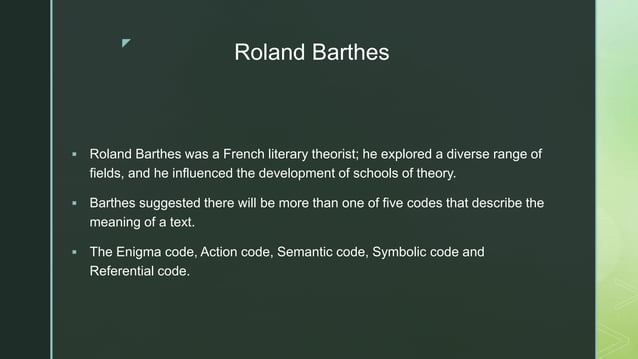 The Roland Barthes Theory | PPT