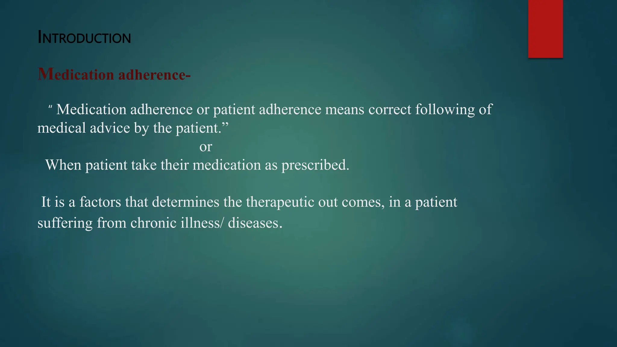 Medication Adherence of pharmacy practice for B Pharma 7semester students | PPTX