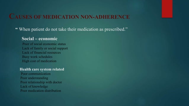 Medication Adherence of pharmacy practice for B Pharma 7semester ...