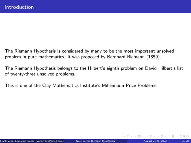 Note on the Riemann Hypothesis | PDF | Physics | Science