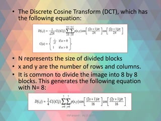 DCT image compression | PPTX | Digital Audio | Computer Software and Applications