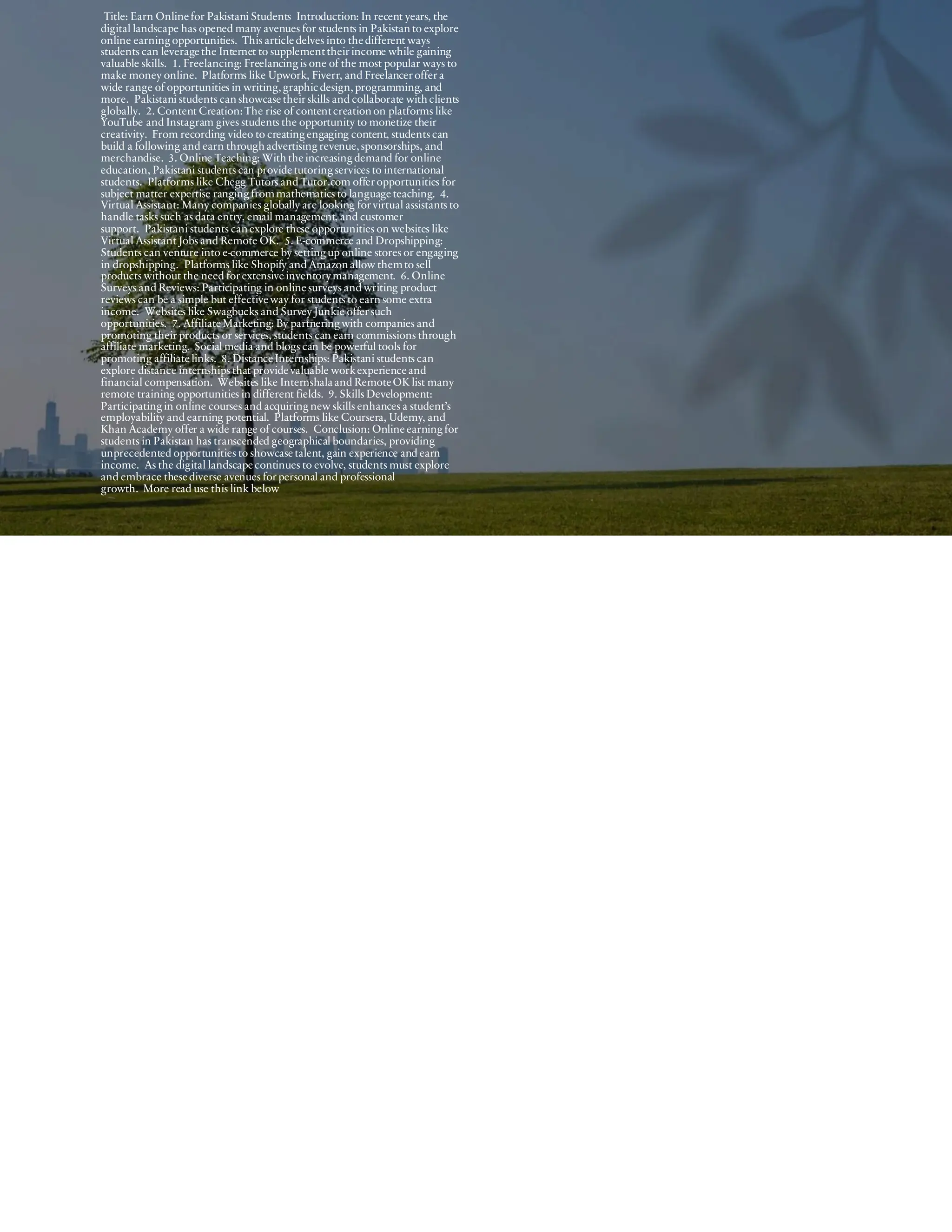 Online Earning apps for students in Pakistan | PDF