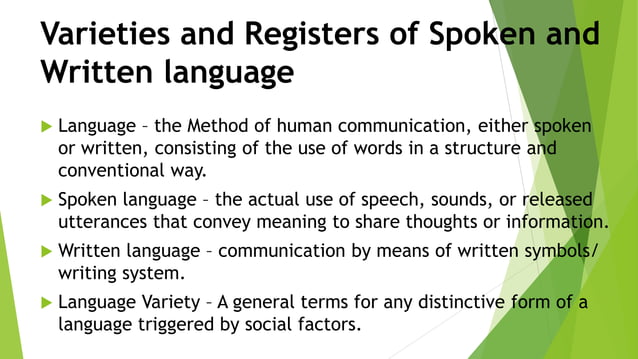 PowerPoint presentation for Language Varieties | PPTX