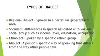 PowerPoint presentation for Language Varieties | PPTX