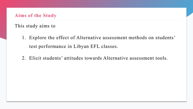 The Effect of Alternative Assessment method on Students' test ...