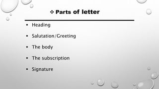 letters writing | PPTX