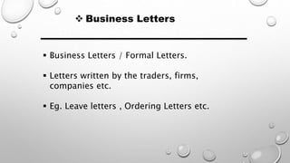 letters writing | PPTX